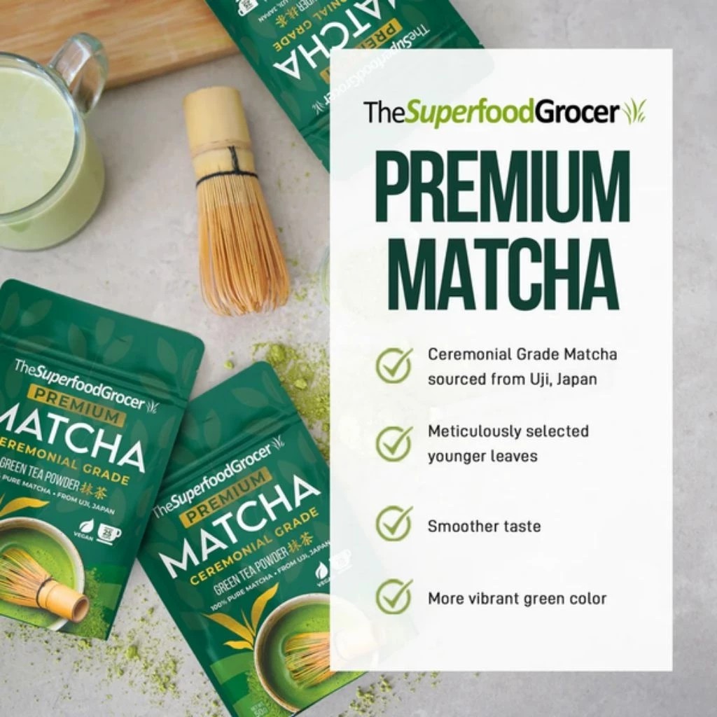 The Superfood Grocer Matcha 30g Ceremonial Grade Uji Japan Pure Premium ...