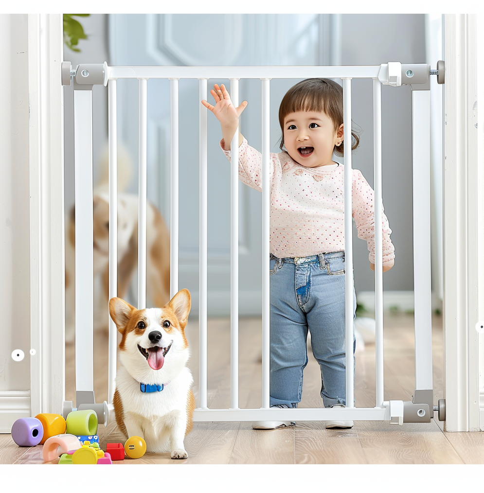 Adjustable Baby Safety Door Fence Barrier for Pets Kids Durable No ...
