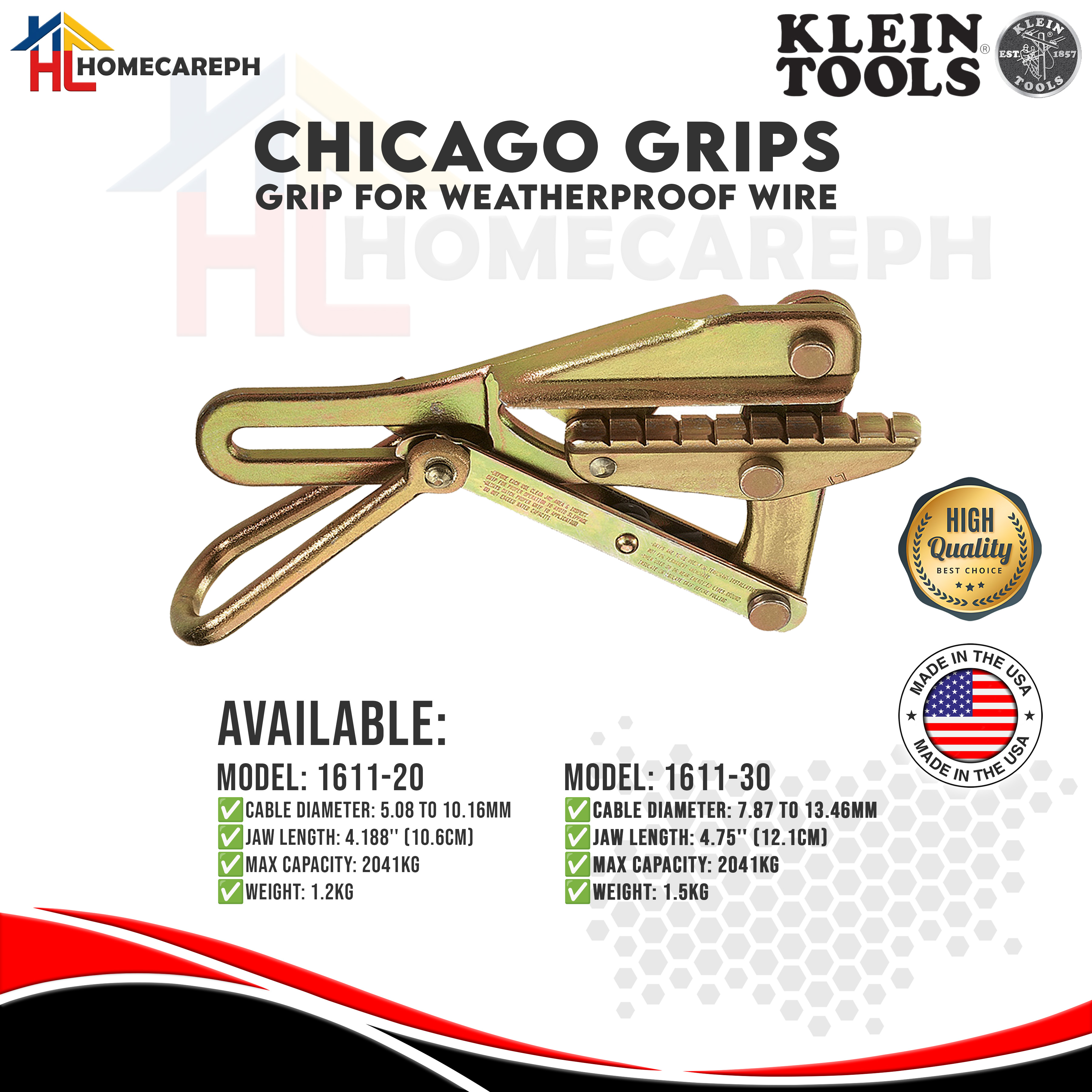 Klein Tools Chicago Grips for Weatherproof Wire | Shopee Philippines