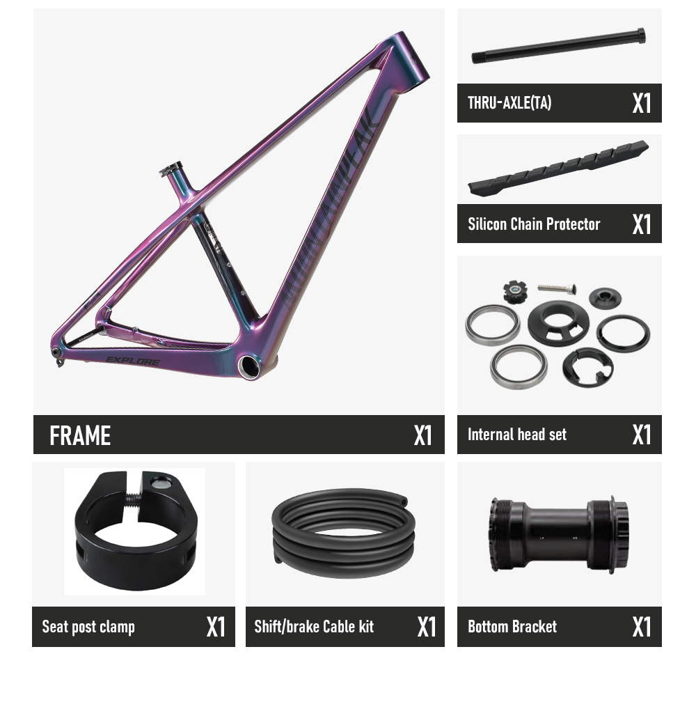 MOUNTAINPEAK EXPLORE 2026 29er Carbon Frame MTP Boost Thru Axle W/Bb ...