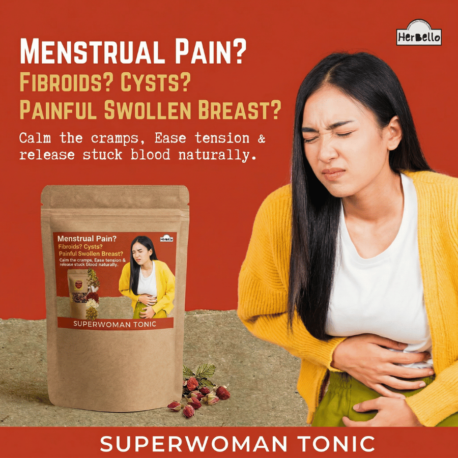 Herbello Superwoman Tonic Tea | For Painful Periods, PMS, Heavy Clots ...