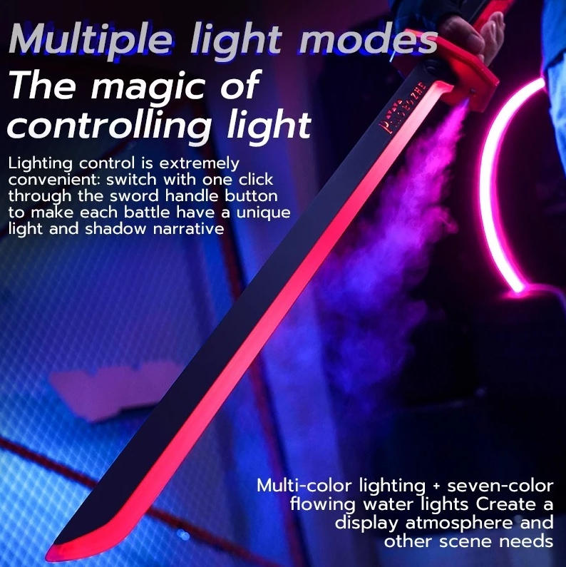 Rechargeable Samurai Sword with Spark and Smoke Effects LED Lightsaber ...