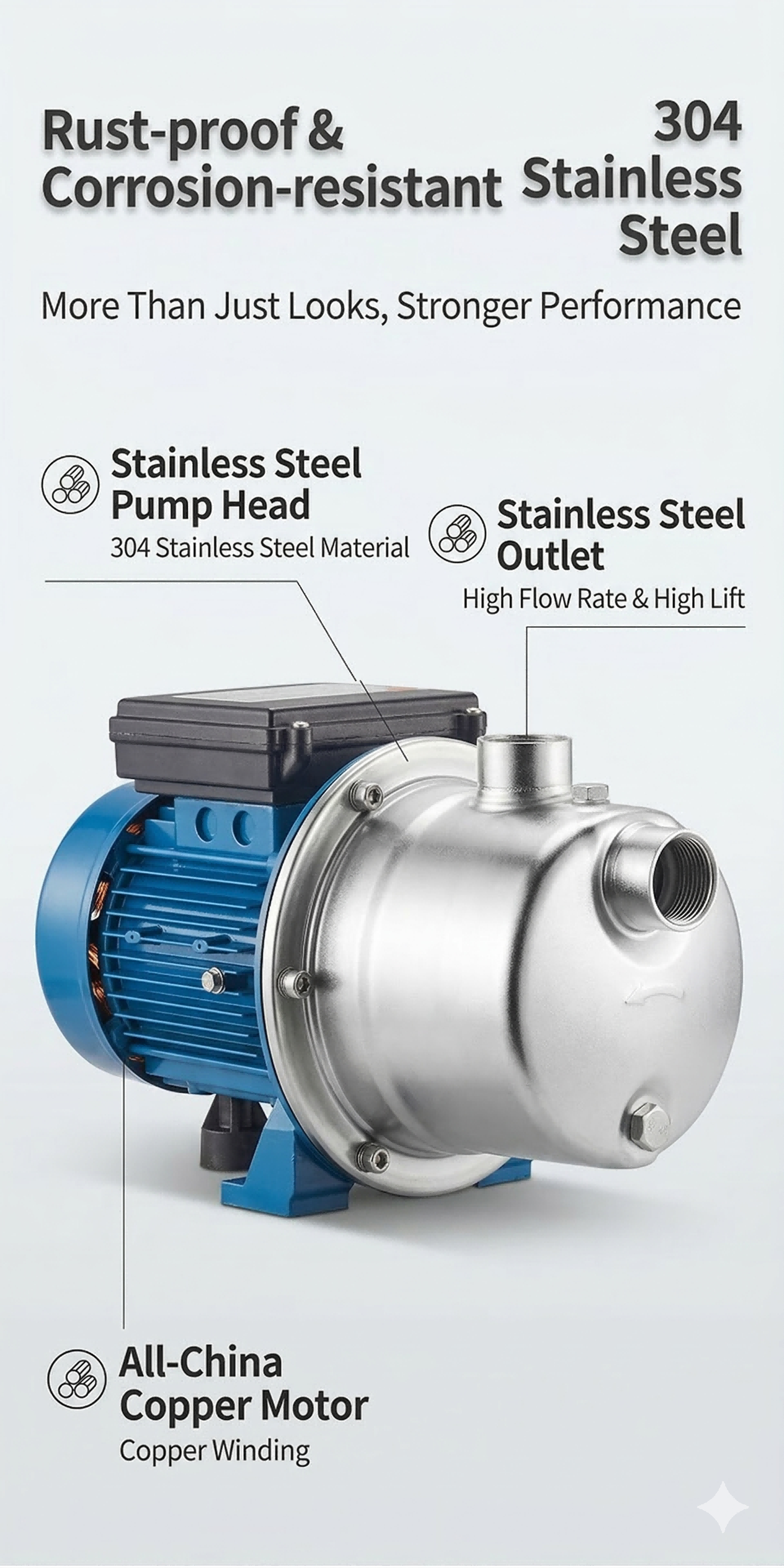 REAIM Jetmatic Water Pump heavy duty in Stainless Steel Booster Pump ...
