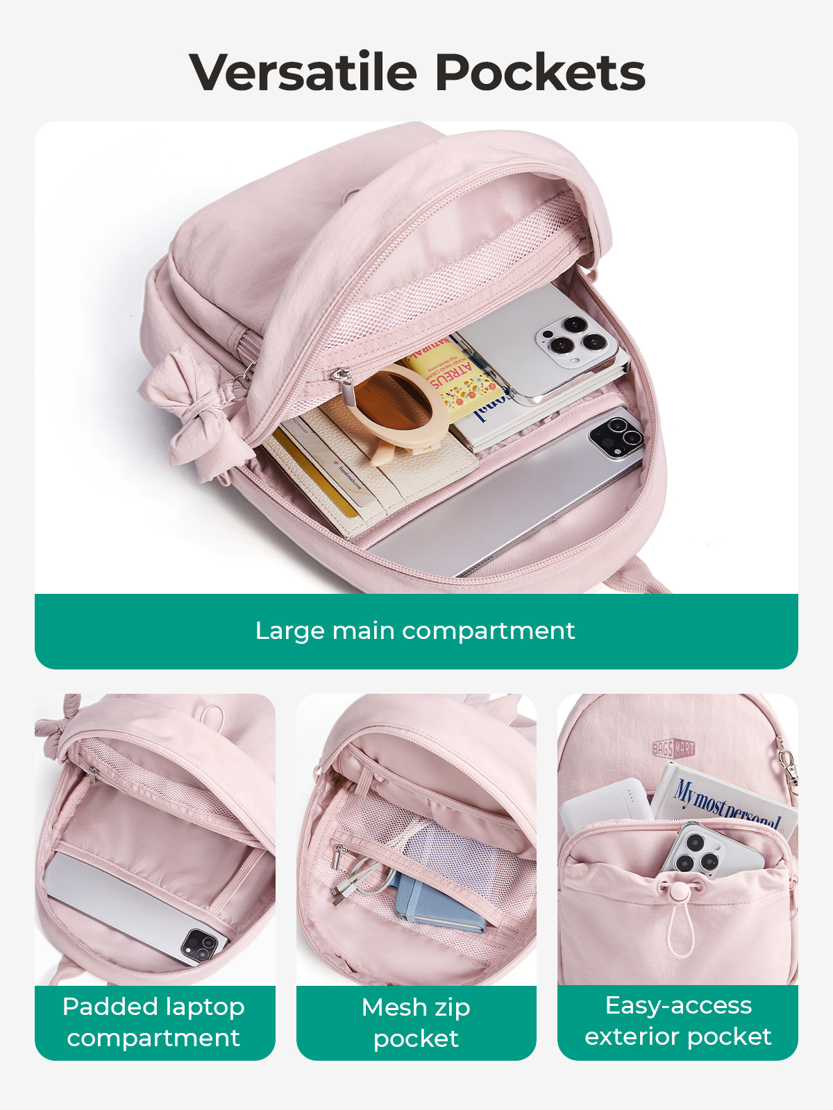 BAGSMART Fashion Mini Backpack Lightweight Cute Casual Daypack ...