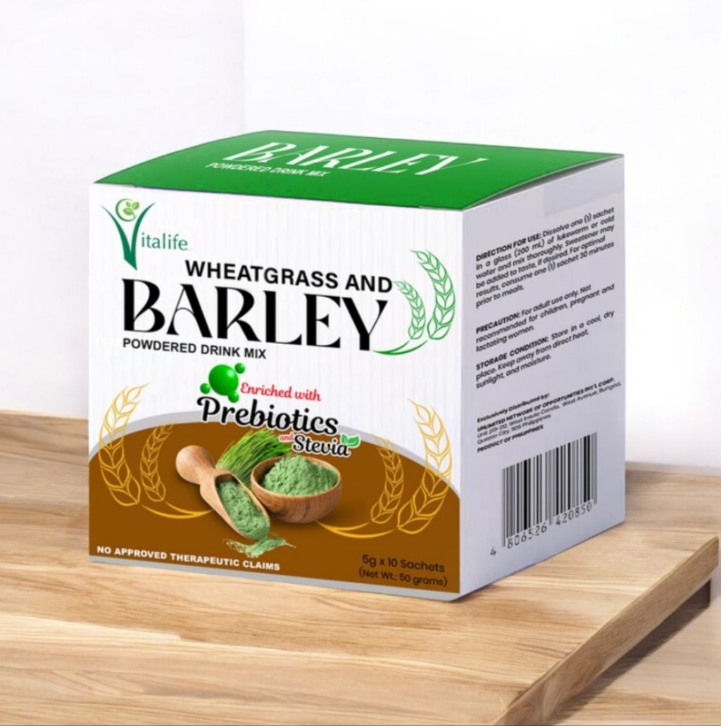 Wheatgrass and Barley 10 Sachets Powdered Juice Drink with Prebiotic ...