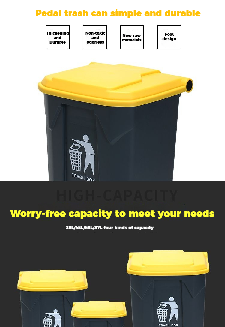 Large Outdoor Pedal-operated Garbage Sorting Bin 20L/30L/50L/80L/100L ...