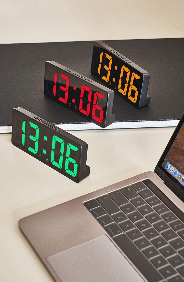 1pc Simple LED Electronic Alarm Clock Rectangle Shape Plastic Material ...