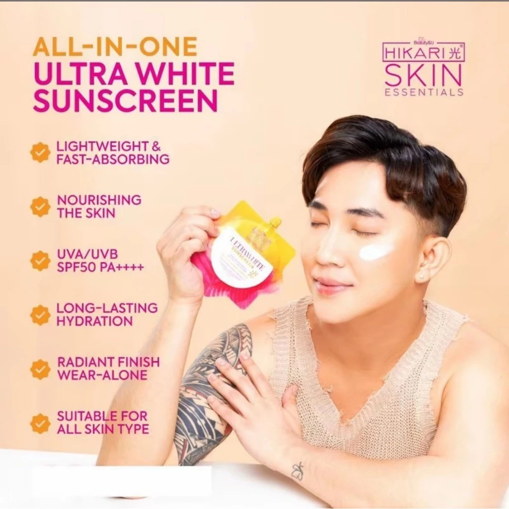 HIKARI Sunscreen Sunblock Cream Ultra White Sun Screen Whitening Skin ...