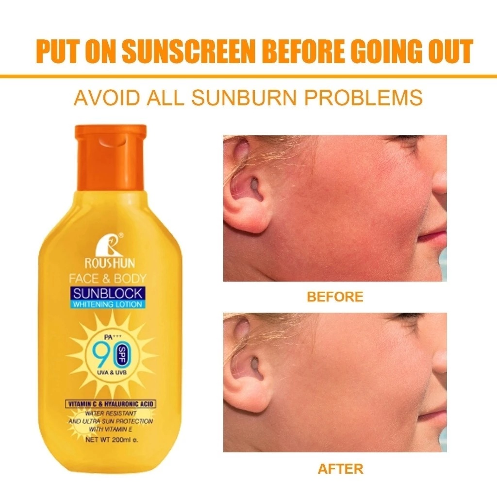 【BUY 1 TAKE 1】Roushun Face & Body Sunblock Whitening Lotion SPF90 ...