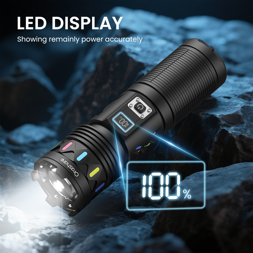 Orashare OL16 1000 Lumens LED Flashlight 3600mAh Rechargeable Zoomable ...