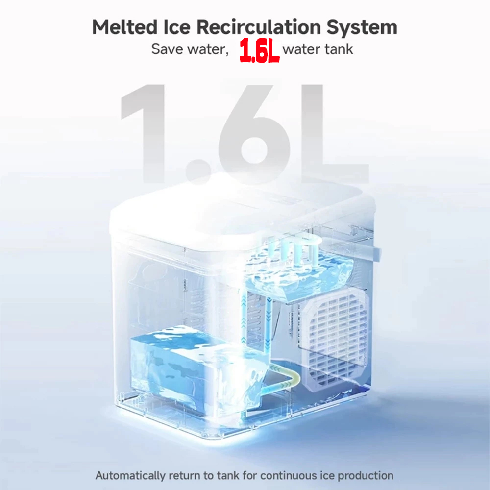 RAF Automatic Ice Maker Machine 12kg/24H Fast Cooling Selectable Ice ...