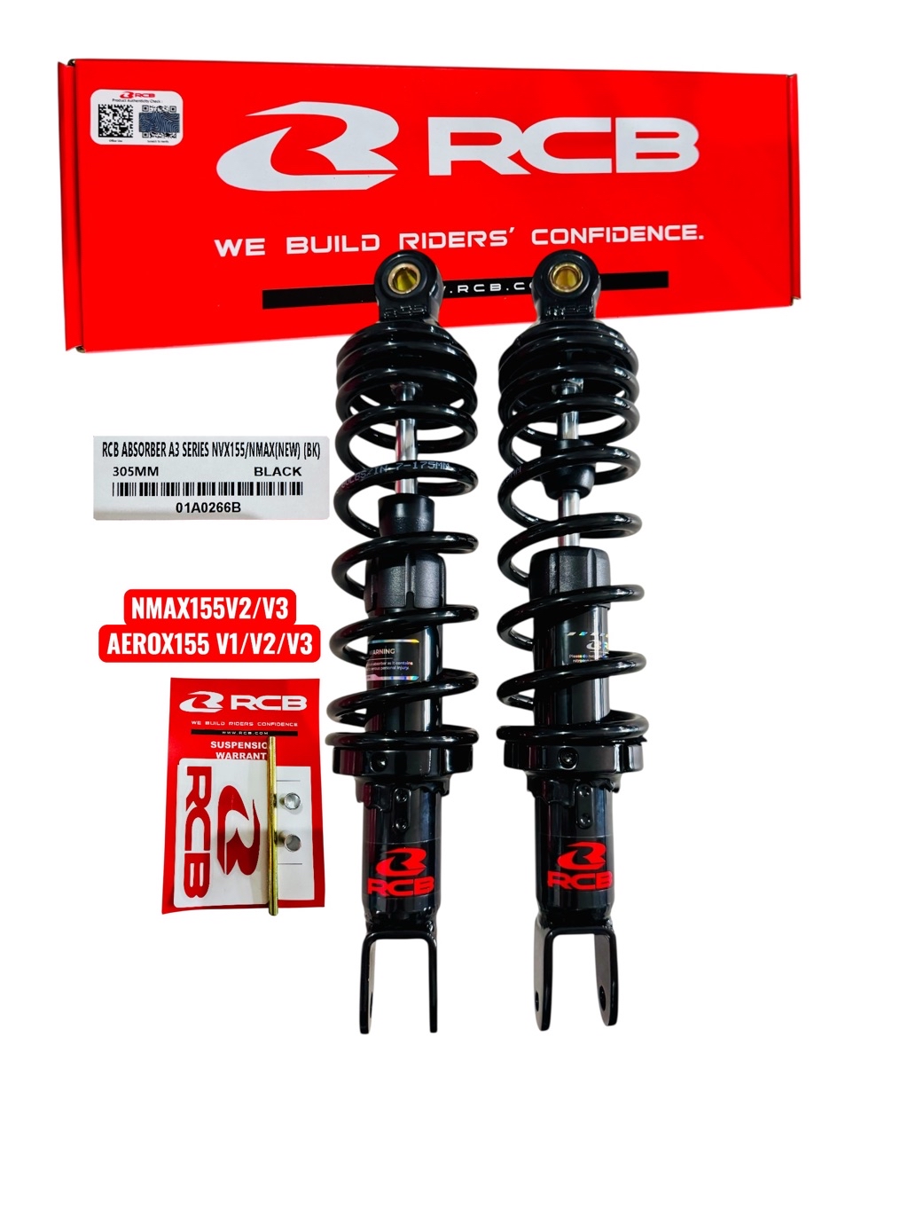RCB SHOCK A3 SERIES 305mm NMAX155 V2/V2.1/V3/ AEROX155 V1/V2/V3 RACING ...