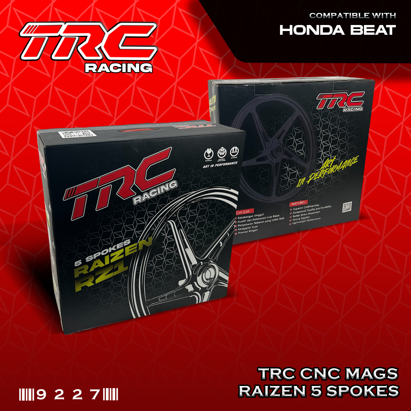 TRC CNC RAIZEN 5 SPOKES MAGS(1.4F x 1.4R x 17) for BEAT 9227 | Shopee ...