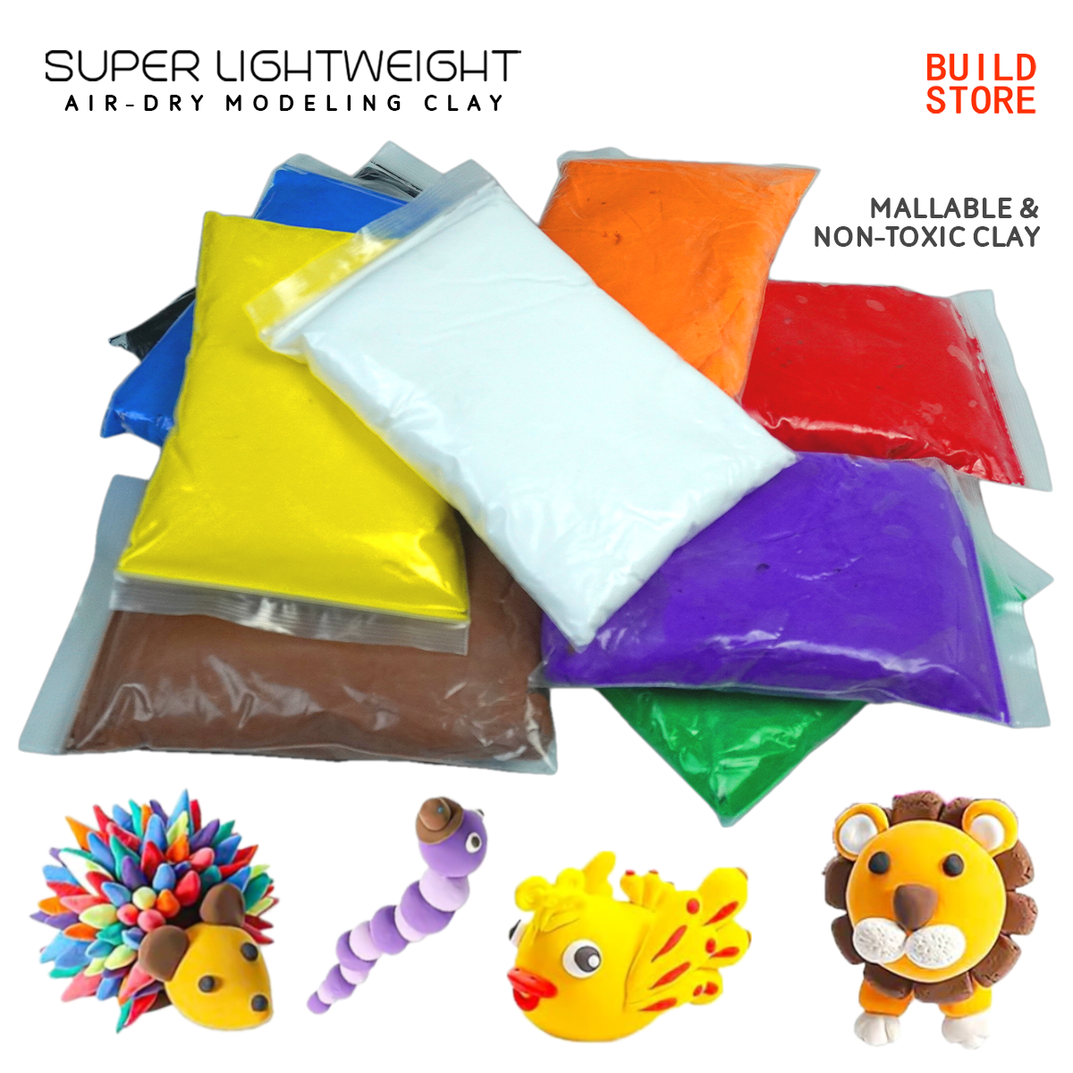 45g 190g Super Foam Clay Lightweight Air Dry Modeling Clay Blocks Arts ...