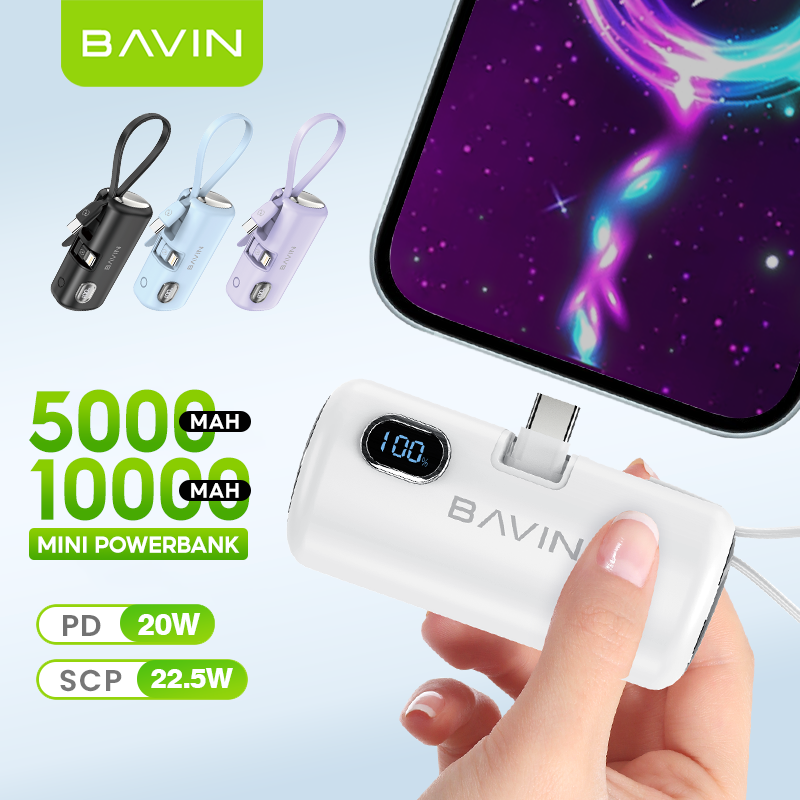 BAVIN PC1091S 5000mAh / PC1201S 10000mAh Fast Charging Mini Powerbank w ...