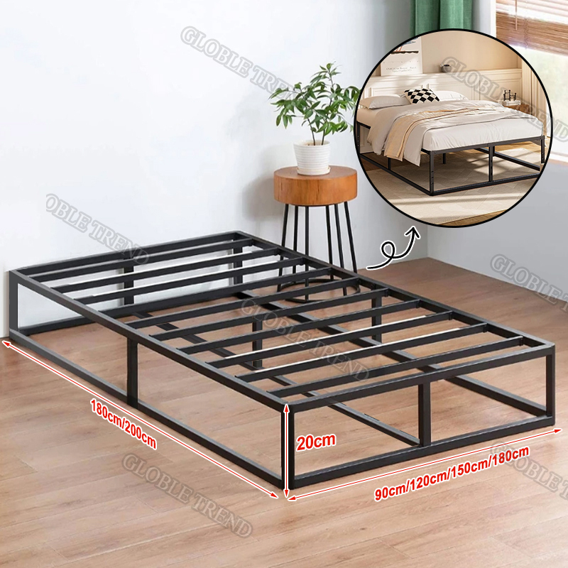 Minimalist Iron Bed Frame Premium High Load Bearing Sturdy Steel Bed ...