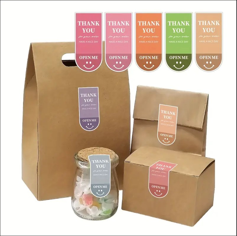 100pcs Open Me Thank You Sealing Sticker | Adhesive Label for Packaging ...