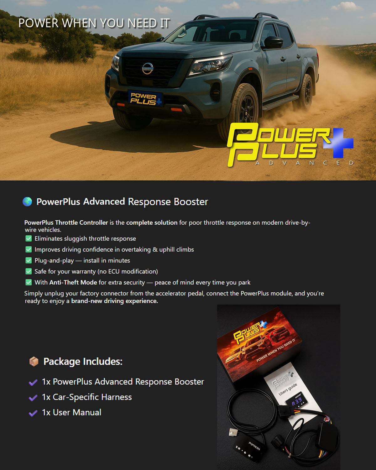 PowerPlus Throttle Controller Plug & Play Instant Acceleration Booster ...