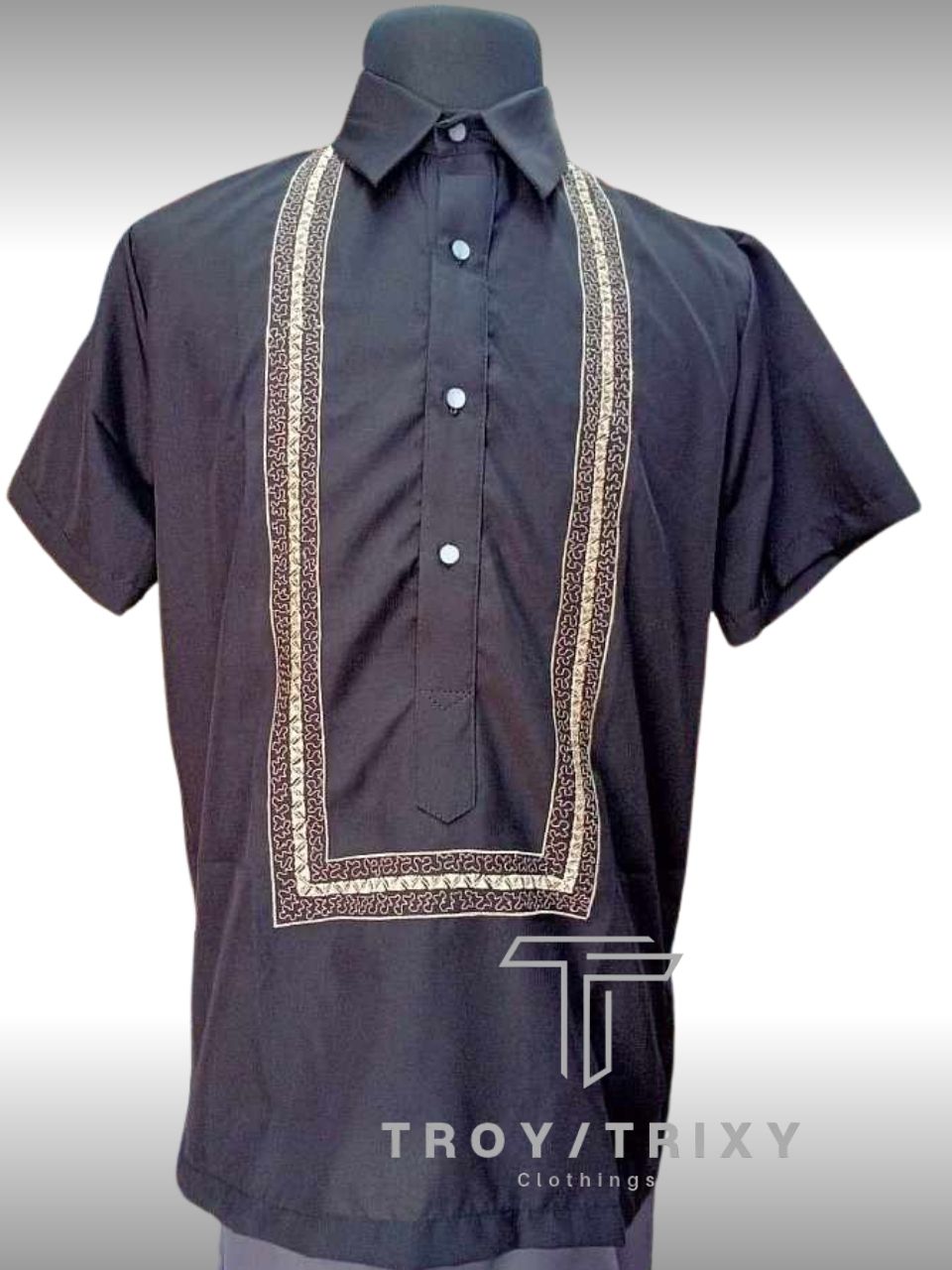 Polo Barong (Short Sleeves) Cream/white/black/navy blue/ferwingkle blue ...