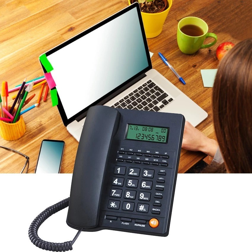 Home Office Hotel telephone Desktop landline - with caller ID/hands-free/LCD backlight function ...