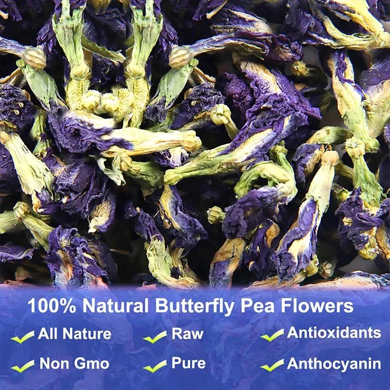 B1T1 Dried Blue Butterfly Pea Blue Tea Clitoria Ternatea Flowers ...