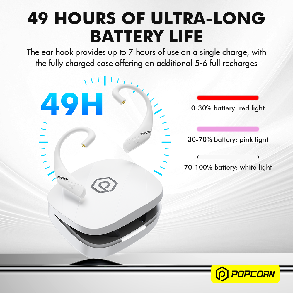 POPCORN BASS X8 Pro Earphone plus BM01 Bluetooth module TWS Earhook ...