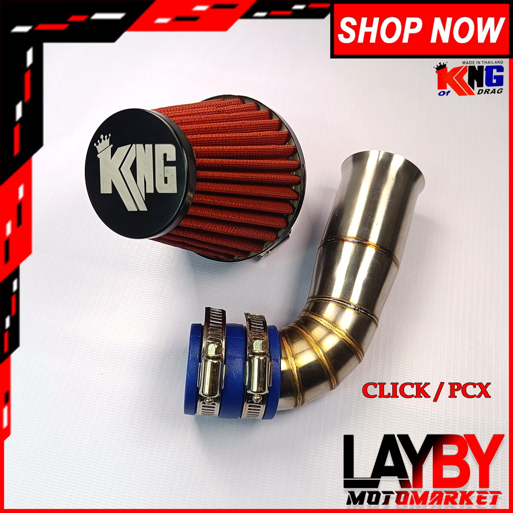THAI KING DRAG RAM AIR W/ FILTER 48MM / RAM AIR STAINLESS WAVE / NMAX / AEROX / RAIDER / CLICK ...