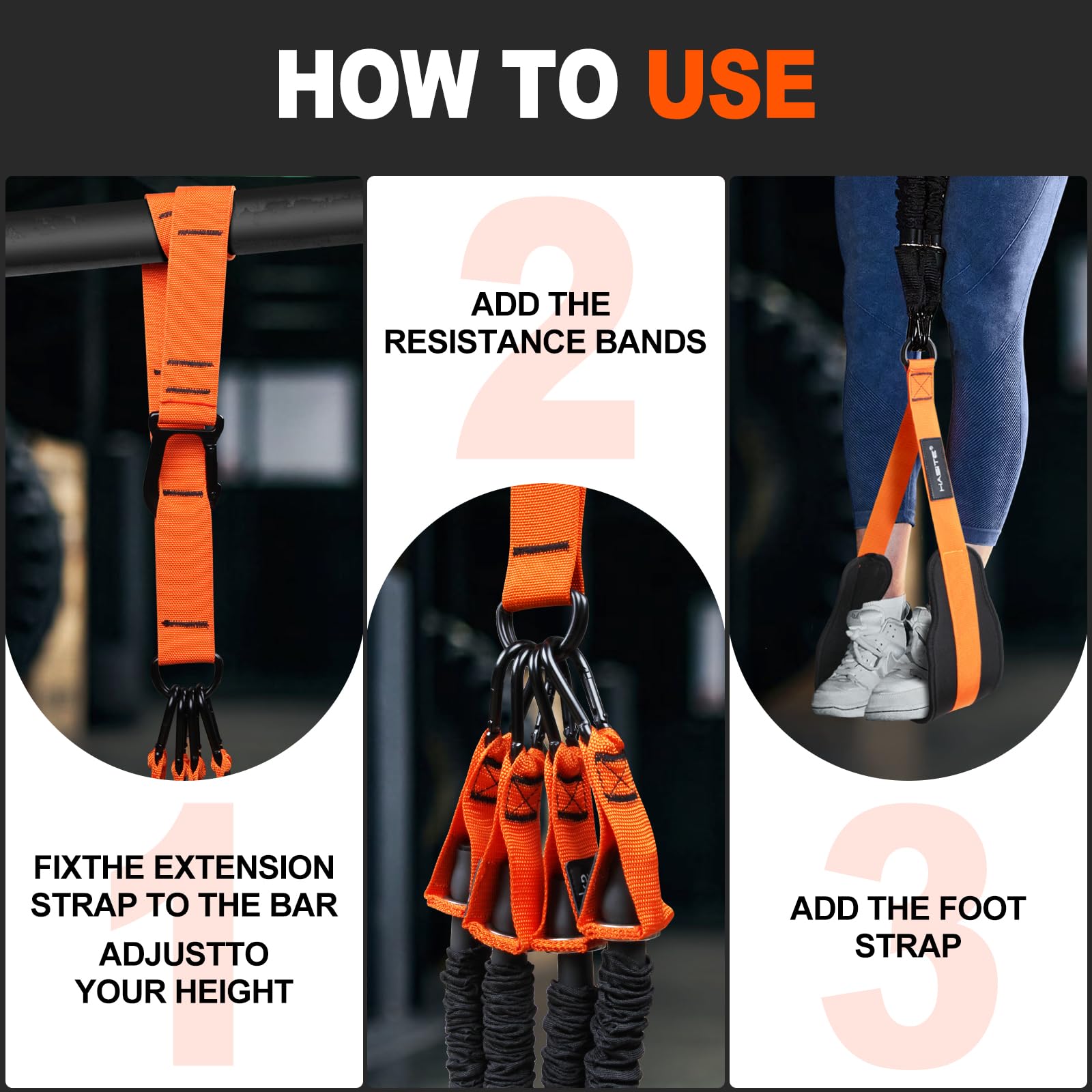 NEENCA Pull Up Assistance Bands Set 3 Heavy Duty Resistance with Foot ...