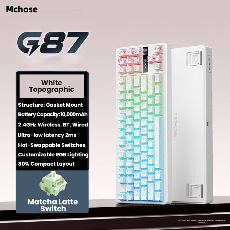 IPASON MCHOSE G87 Mechanical Keyboard RGB Gaming Keyboard Wireless Tri ...