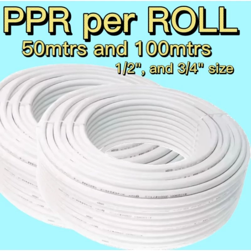PPR PIPE 25/50/100 meters per roll 1/2 3/4 pn20 hot and cold water pipe ...