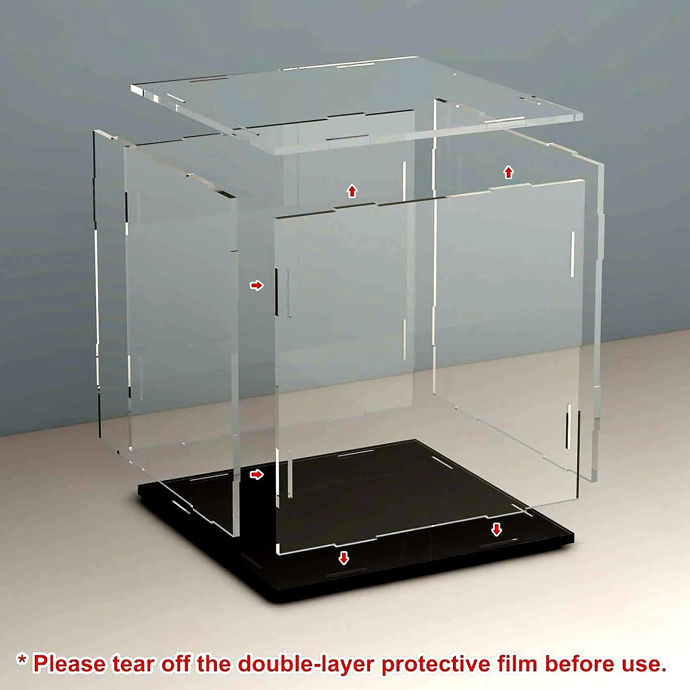 Transparent acrylic display box assembly collectible box display action doll replacement box ...