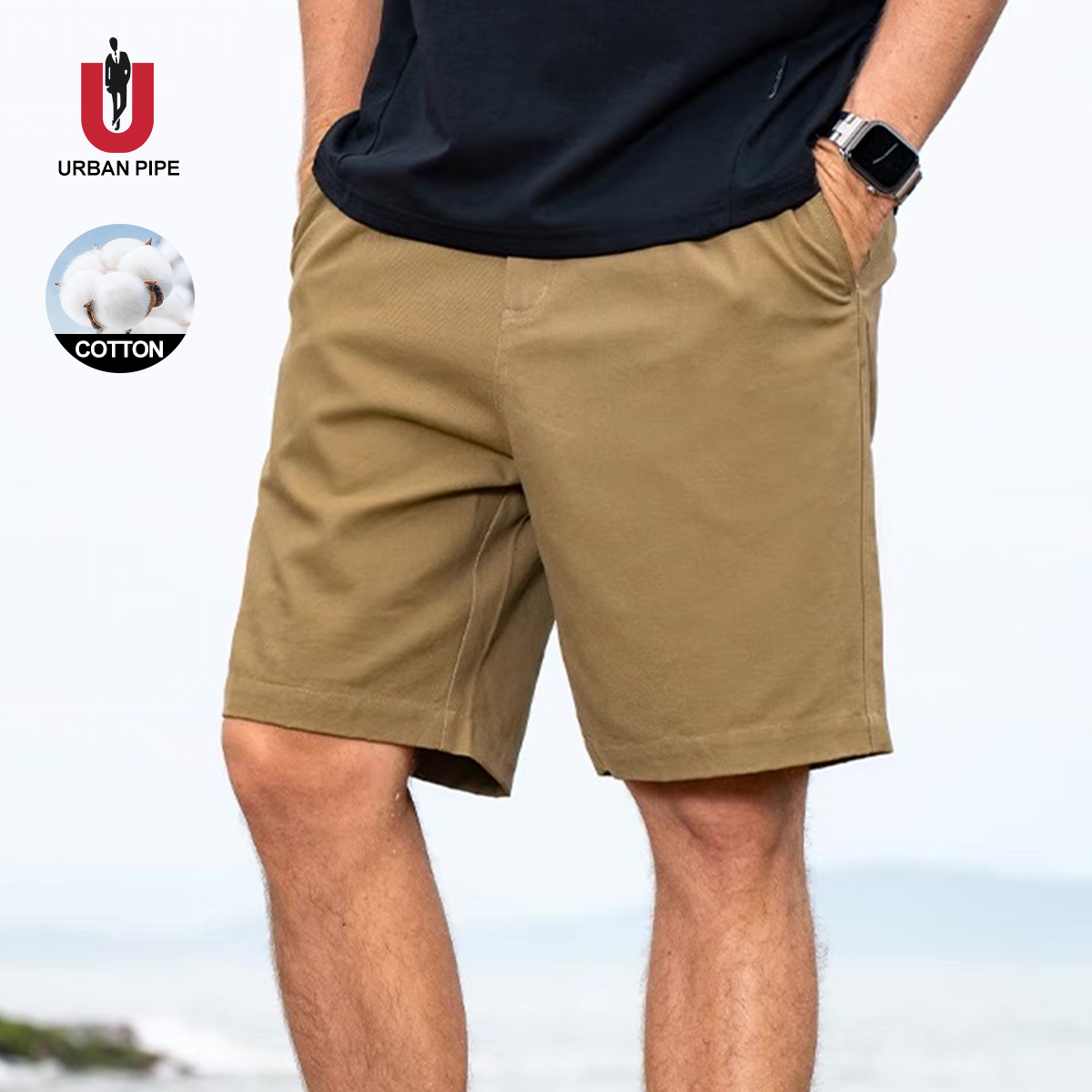 URBAN PIPE Plus Size 30-40 Plain Shorts For Men Knee Length Summer ...