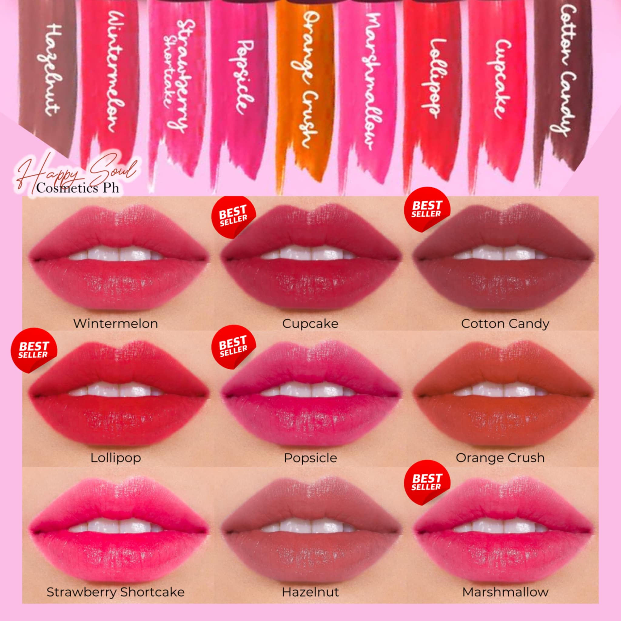 Happy Soul Water Stain Lip Tint 10 ml. Long-wearing, Hypoallergenic ...