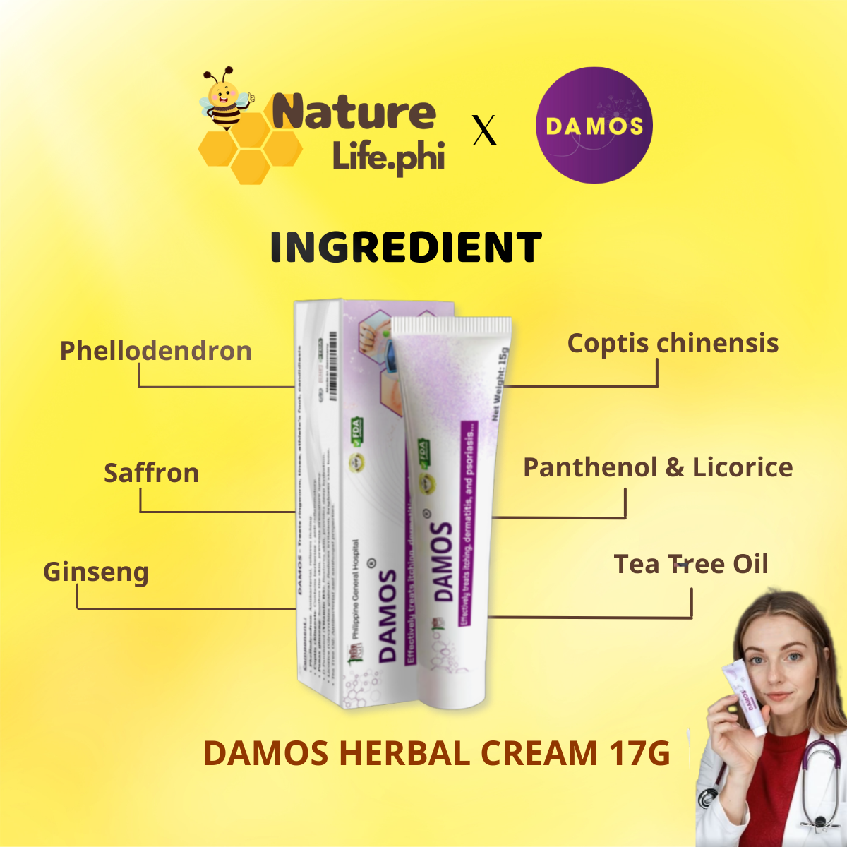 Damos Herbal Cream 17g Natural Relief For Itching Eczema Rashes ...