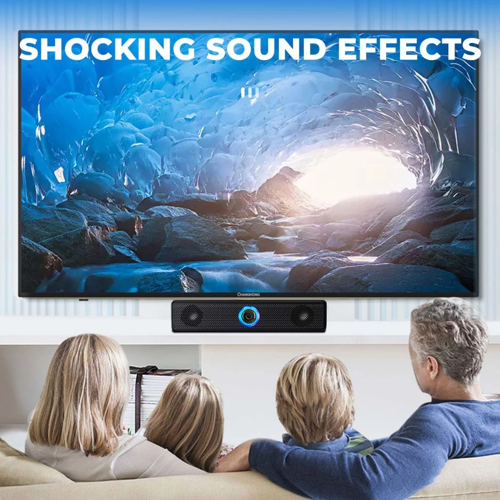 Popcorn RGB Soundbar Multi-Media Soundbar Wired Speaker 3.5MM Audio ...