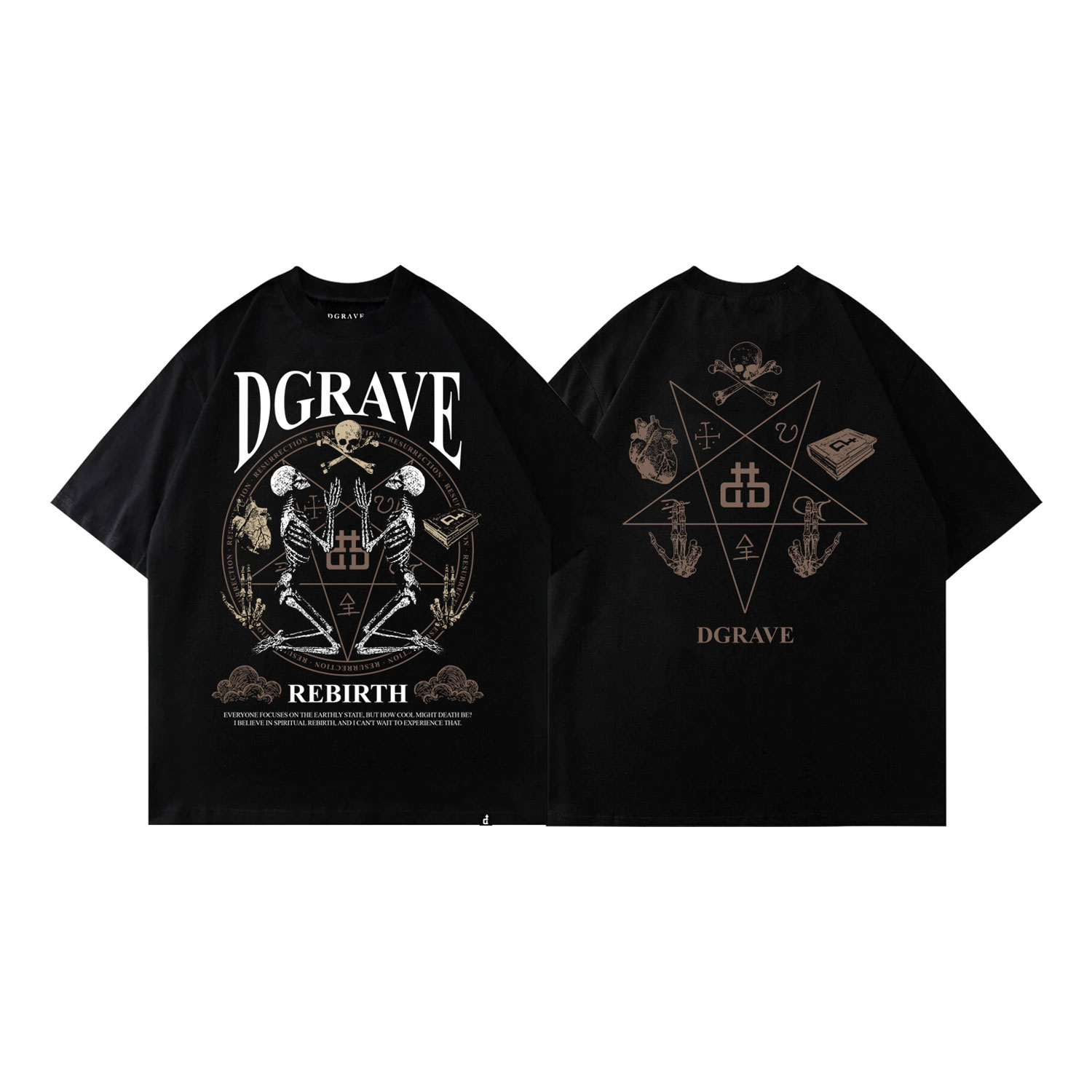 DGRAVE CREATIONS 'REBIRTH II' BLACK T-SHIRT | Shopee Philippines