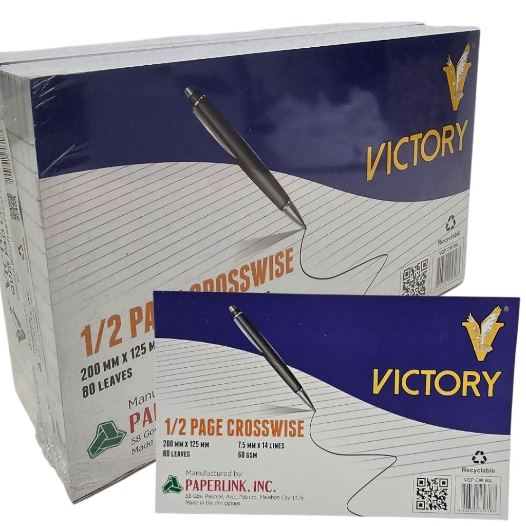 Victory Pad Paper 1/2 Page Crosswise ( Set of 10 Pads ) | Shopee ...