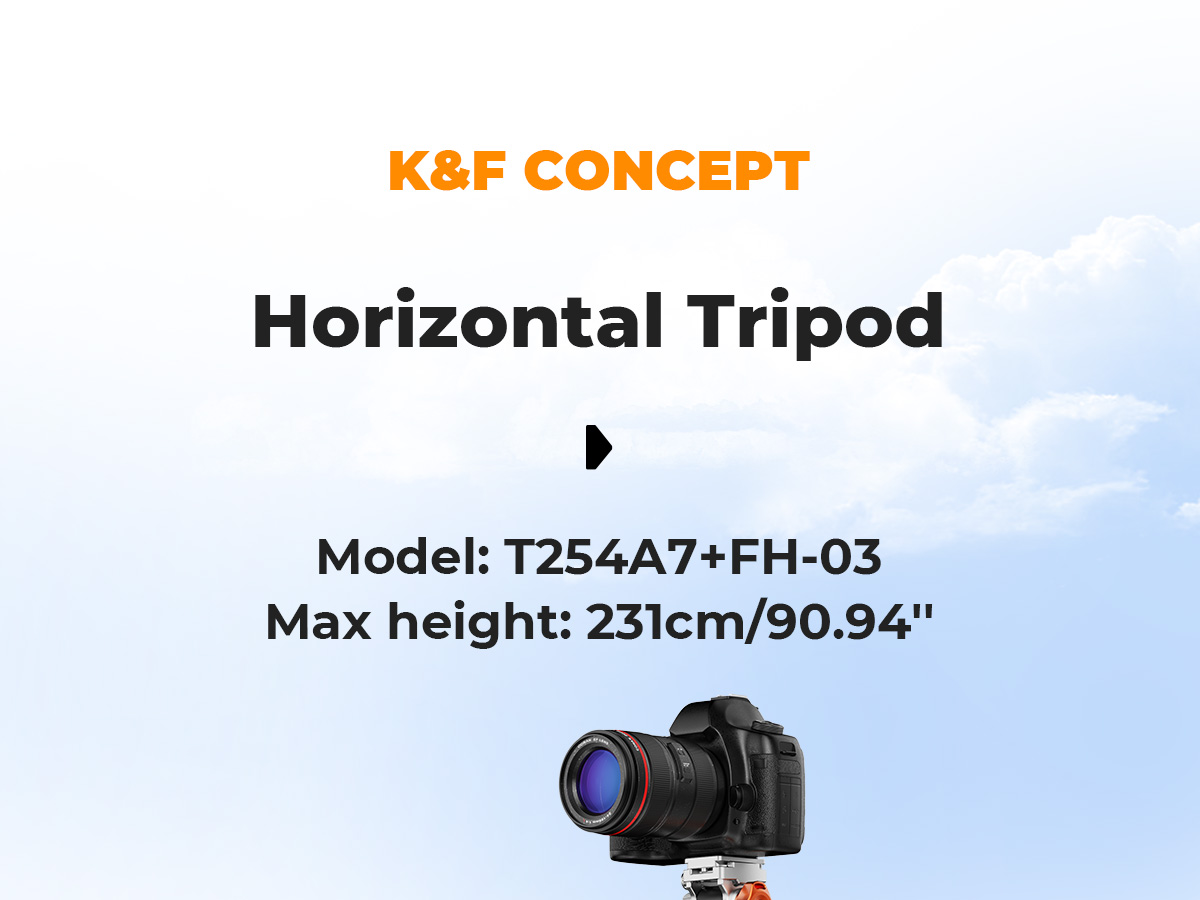 K&F CONCEPT Camera Tripod 2.3m Detachable Monopod Transverse Center ...