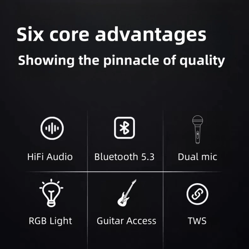 Brodu BTS-1740 Bluetooth Speaker Karaoke Speaker with 2 Microphones ...