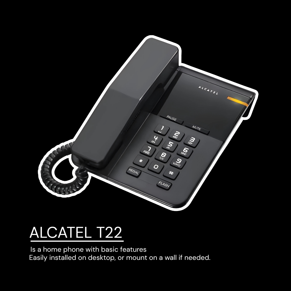 Alcatel T22 Corded Landline Phone with Redial Key, LED Ringer, Volume ...
