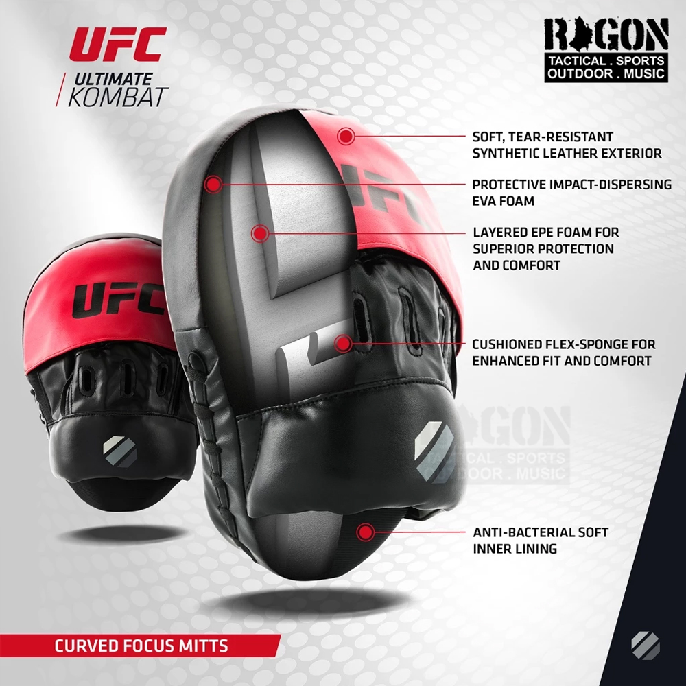 UFC MMA Boxing Focus Pads Mitts – High-Grade PU Leather Training Pads ...