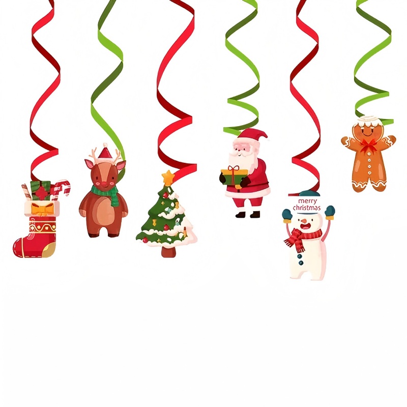 3m Christmas Banners Hanging Flags Red Green Balloon Bunting Garland ...