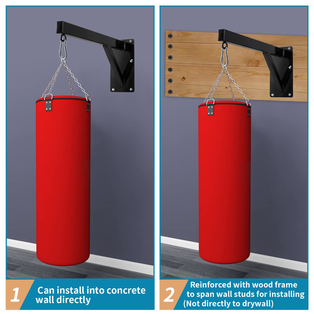 Wall Mount Punching Bag Hanger Adjustable Heavy-Duty Boxing Bag Bracket ...