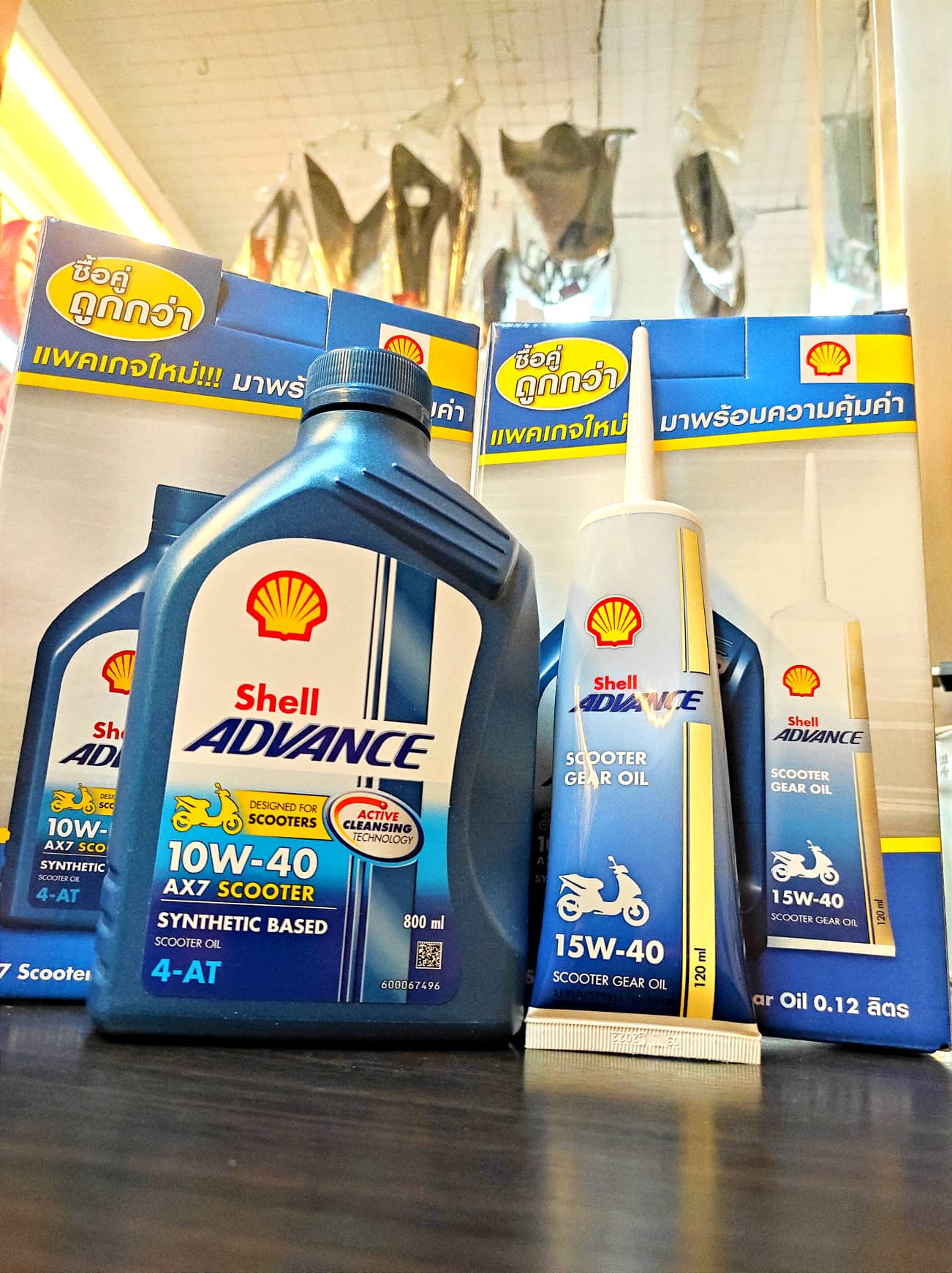 Original Shell Advance Motor Oil Scooter 10W40 800ml with Gear Oil ...