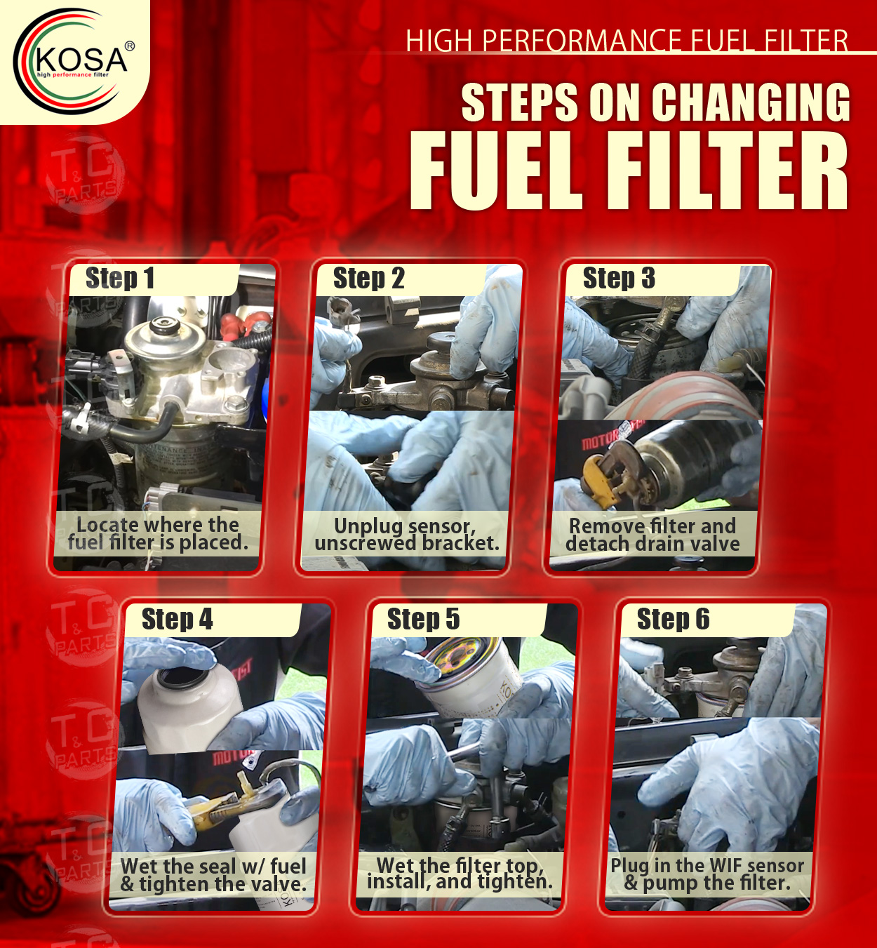 MITSUBISHI L-300 4D56 4JA1 4JB1 FUEL FILTER MB220900 KOSA (1PC ...