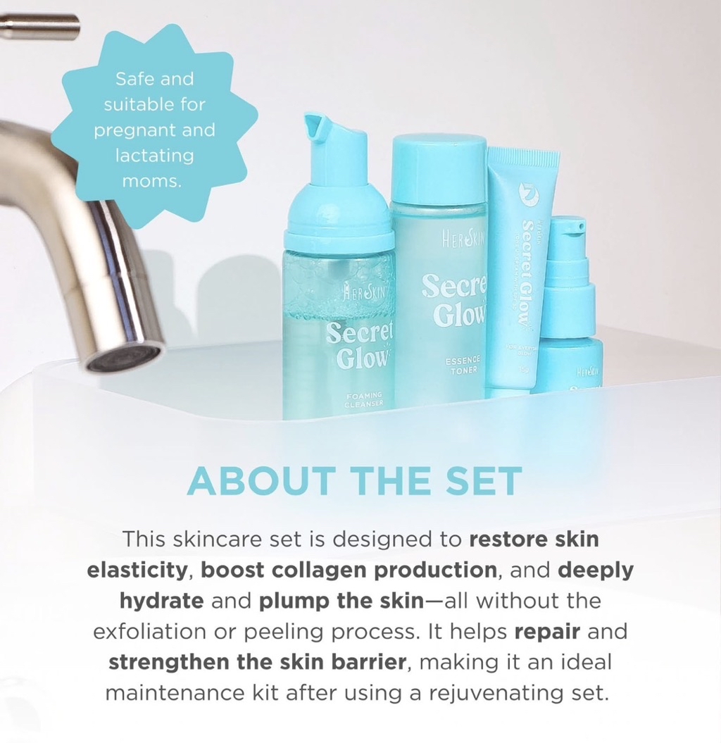 HER SKIN SECRET GLOW set Pregnant Lactating Skincare Maintenance Facial ...
