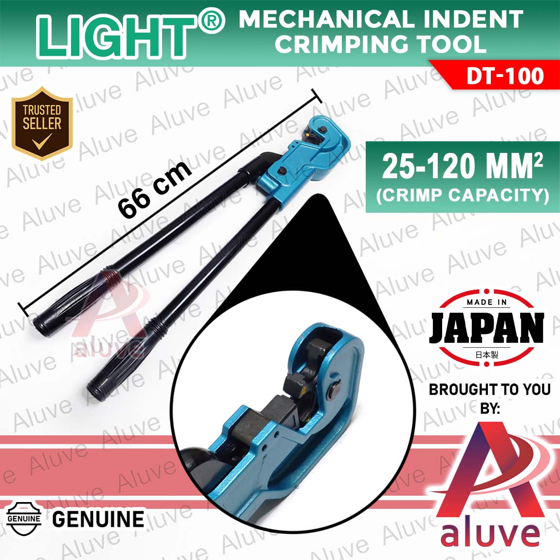 Light Japan DT-100 Mechanical Indent Terminal Crimping Tool – Heavy ...