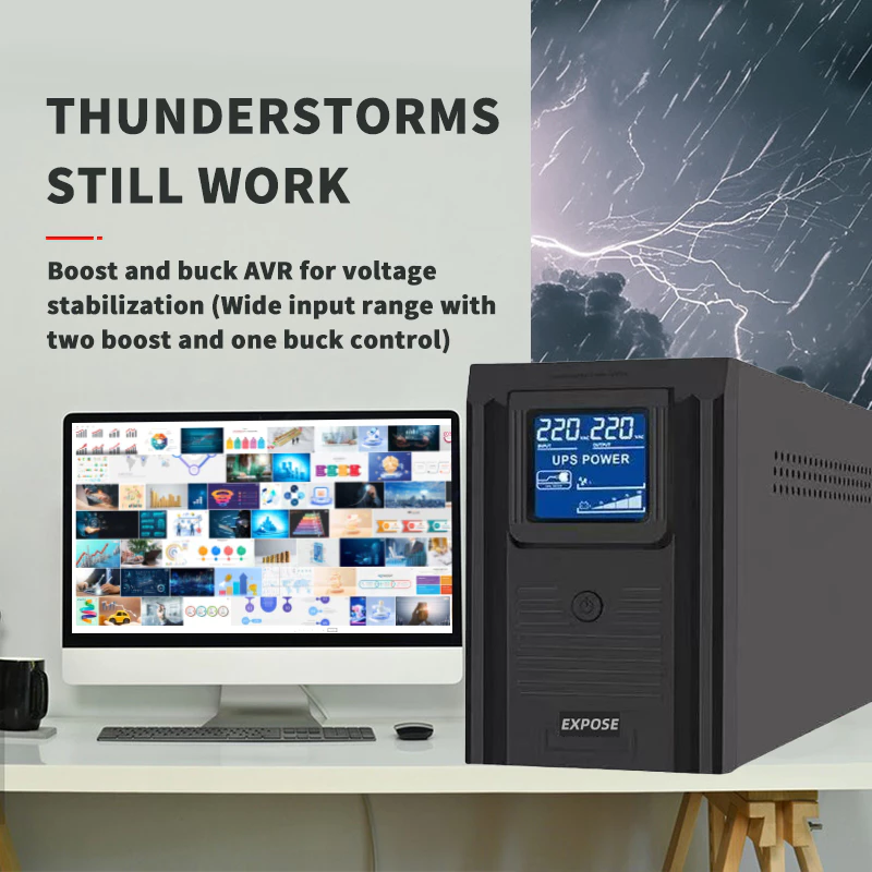 EXPOSE Safe UPS 1000VA High-Capacity Battery With AVR Uninterruptible ...