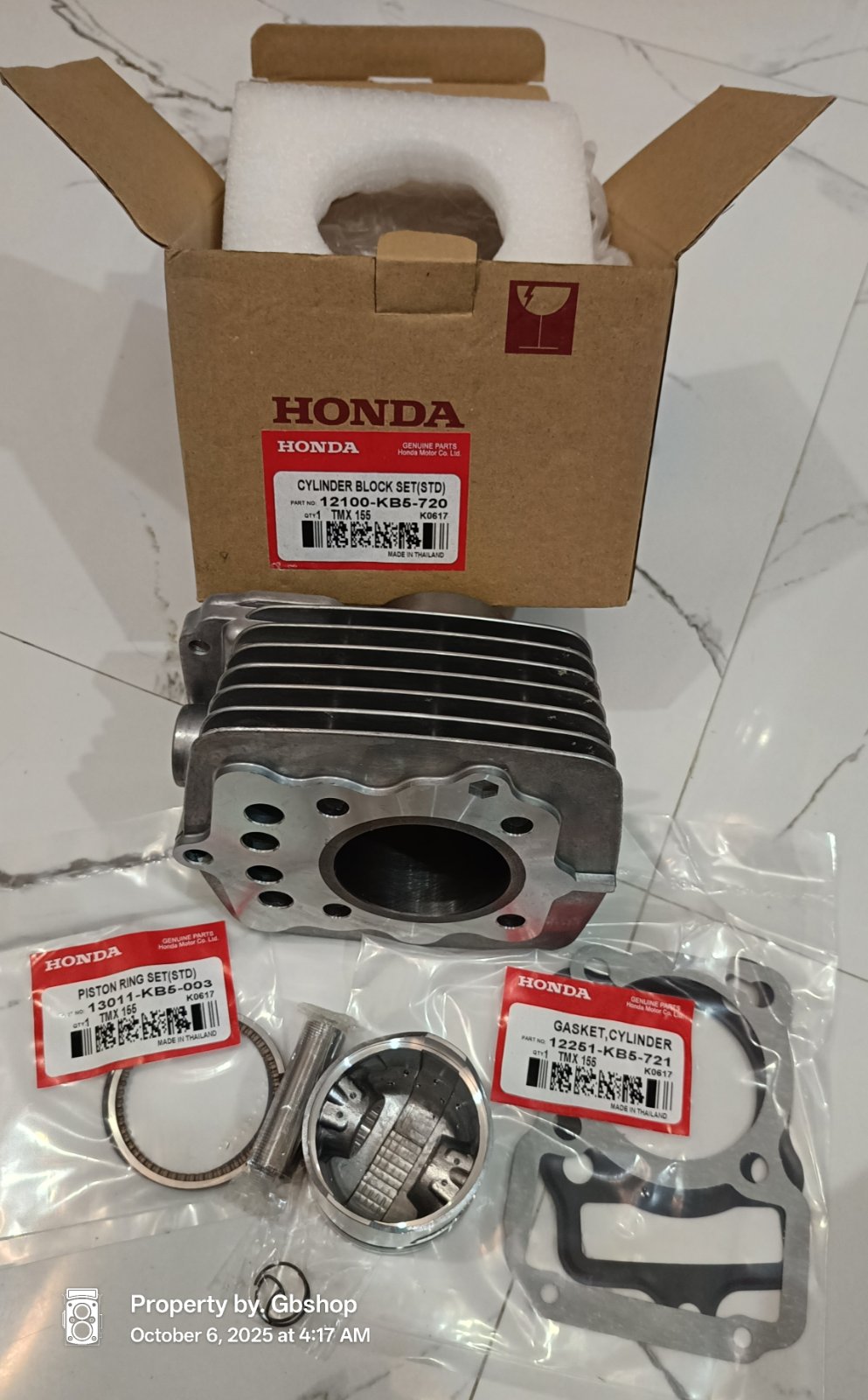 CYLINDER BLOCK TMX 155 HONDA GENUINE PARTS THAILAND 12100-KB5-720 ...