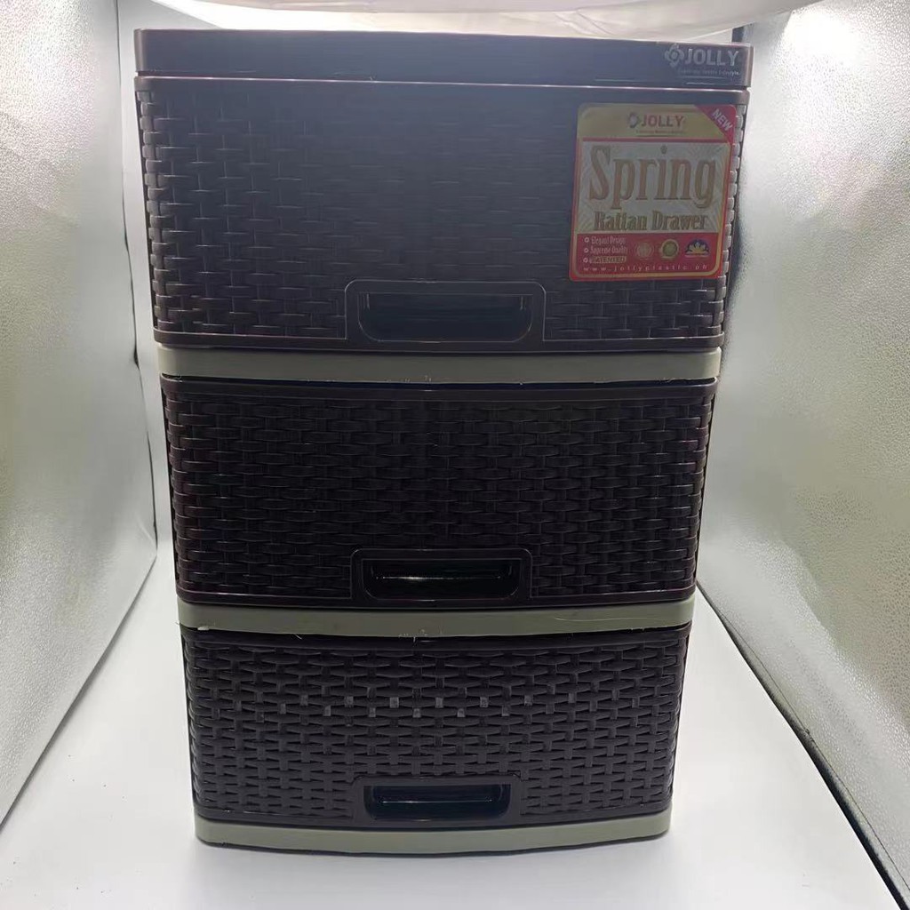 JOLLY 3LAYER SPRING RATTAN DRAWER BOX ORGANIZER | Shopee Philippines
